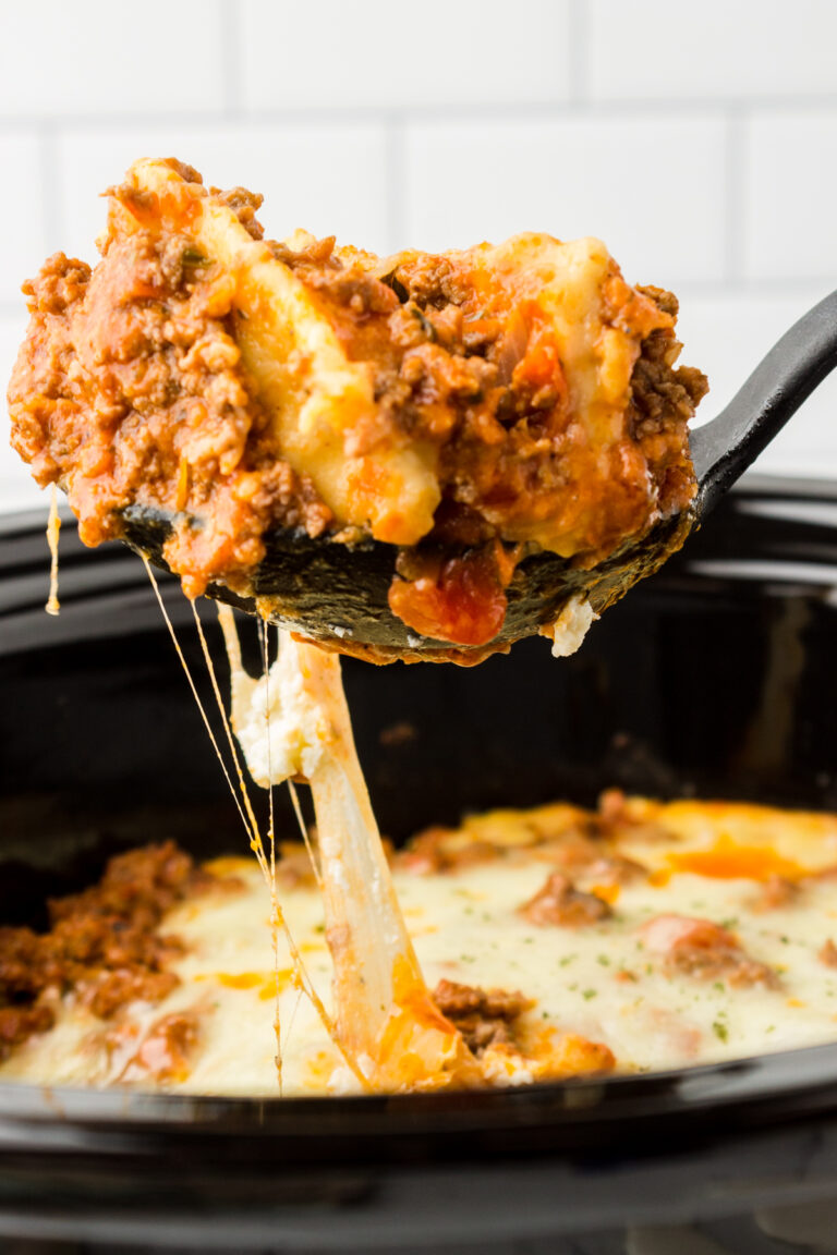 Easy Crock Pot Ravioli Lasagna Recipe - Remake My Plate